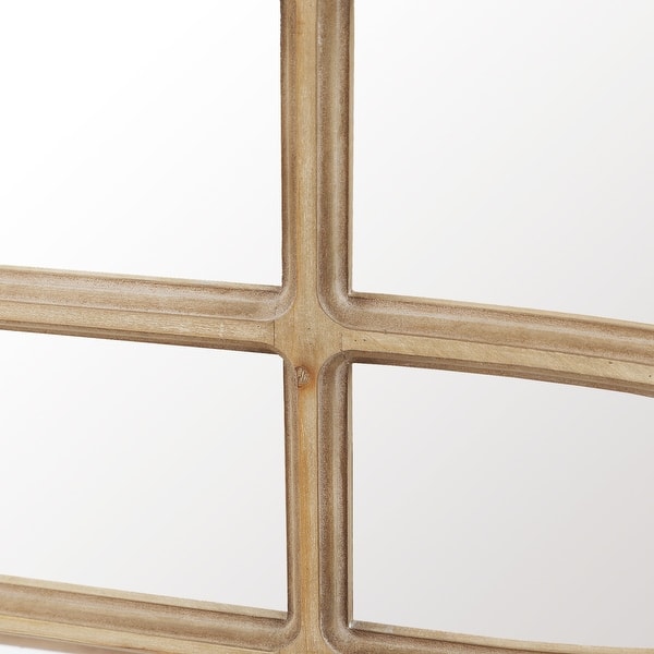 oak window pane mirror