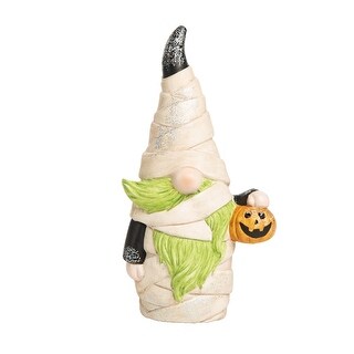 Transpac Ceramic 11.75 in. Multicolored Halloween Light Up Mummy Gnome ...