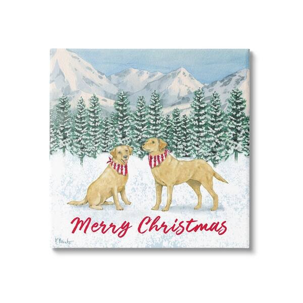 Stupell Merry Christmas Dogs Canvas Wall Art Design by Paul Brent - Bed ...