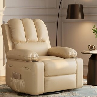 360° Rotation Manual Rocking Chair, Recliner Sofa Chair with Heat ...