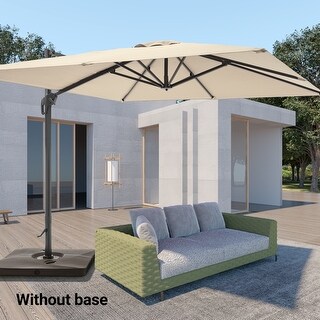 AOOLIMICS 10x10ft Cantilever Umbrella w/Cross Base,Patio Offset ...
