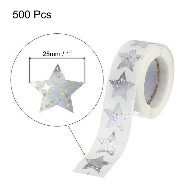 1 Roll Laser Star Stickers 1 Inch Sparkling Labels 500 Count/Roll - 1 ...