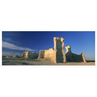 "Rock formations on a landscape, Monument Rocks, Gove County, Kansas ...