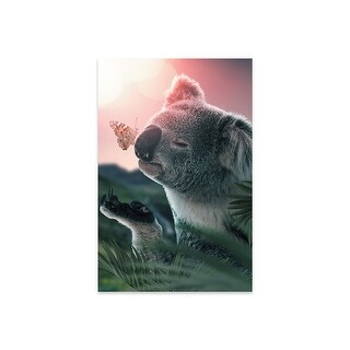 Koala Butterfly Print On Acrylic Glass by Zenja Gammer - Bed Bath ...