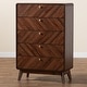 Markell Mid-Century Modern Transitional Walnut Brown Finished Wood 5 ...