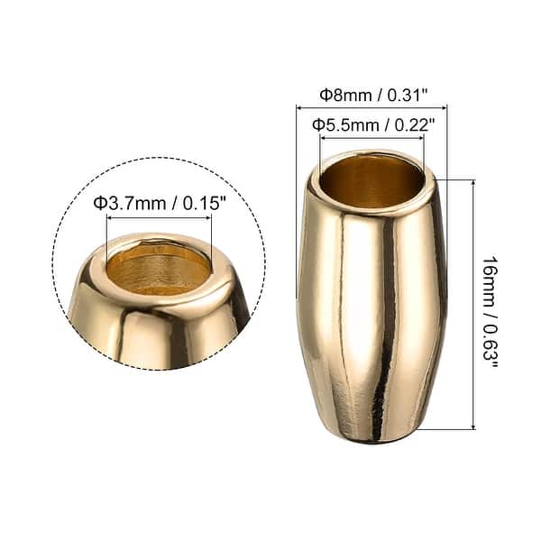 10Pcs 3.7mm Metal Bell Stopper Conical Cord Ends Lock Rope Fastener ...