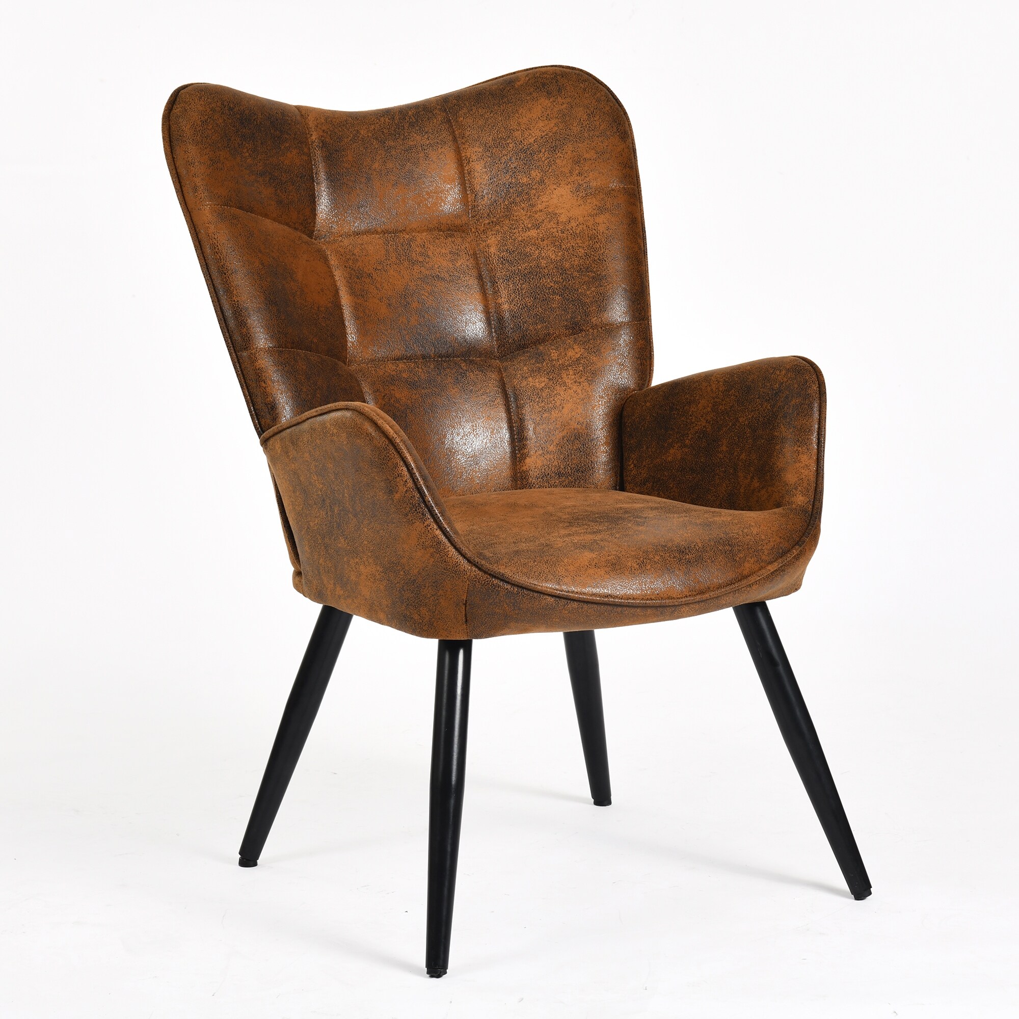 KANYAN Modern Wingback Vanity Chair with Comfortable Upholstery Sturdy Metal Frame and Adjustable Foot Pads Beige Bed Bath Beyond 42467537