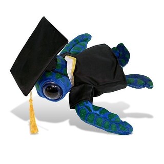 DolliBu Blue Sea Turtle Graduation Plush Toy with Gown and Cap - 10 ...