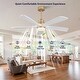 52" Solid Wood Ceiling Fan Light w/ Remote, 20W 3-Color LED, DC Motor ...