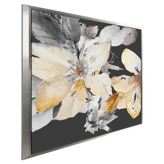 "Yellow Clematis on Grey" Print on Floating Canvas - Bed Bath & Beyond ...