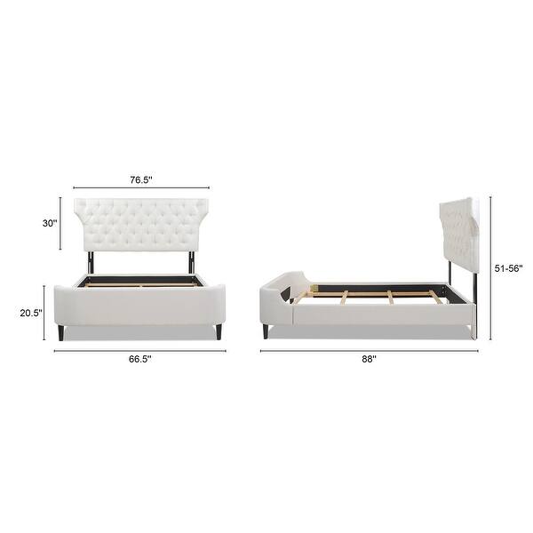 Robyn Diamond Tufted Curved Back Headboard Panel Bed - Bed Bath ...