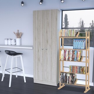 40" media storage Black Brown storage rack Particle Board storage ...