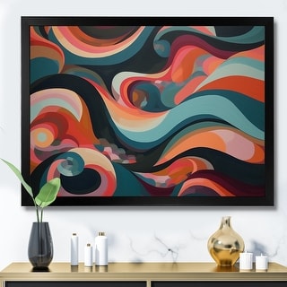 Designart "Abstracted Forms In Balance Ii" Modern Midcentury Framed ...