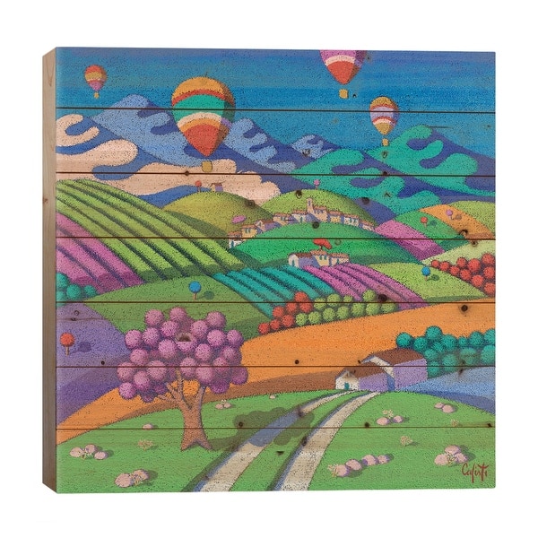 Landscape Of The Hills Print On Wood by Stefano Calisti - Multi-Color ...