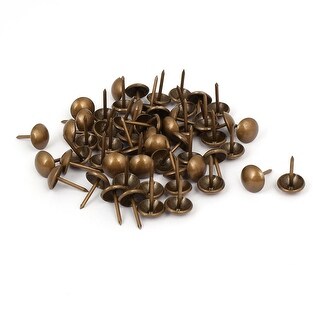 11mm Head Dia 17mm Height Upholstery Nail Thumb Tacks Push Pin Copper ...