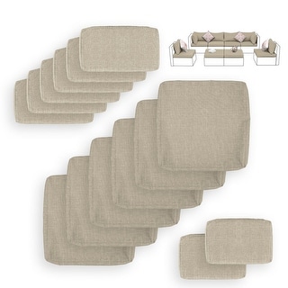 27"x27" Outdoor Patio Sofa Cushion Covers Replacement (Only Cover ...