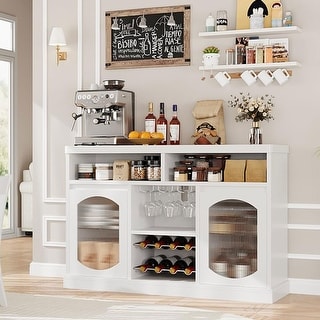 Buffet Cabinet with LED Lights, with 2 Glass Doors - Bed Bath & Beyond ...