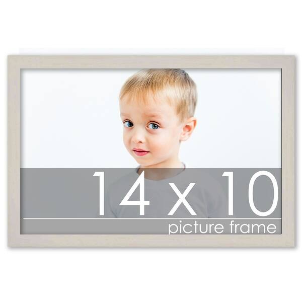 14x10 Traditional White Washed Complete Wood Picture Frame with UV ...