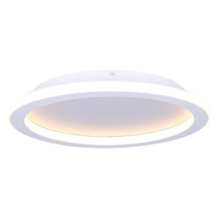 GAVYN 16 in. 1 Light Integrated LED White Modern Flush Mount - Bed Bath ...
