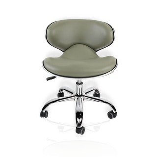Euro Short Stool Adjustable 13" to 16" Low Rolling Chair with Backrest ...