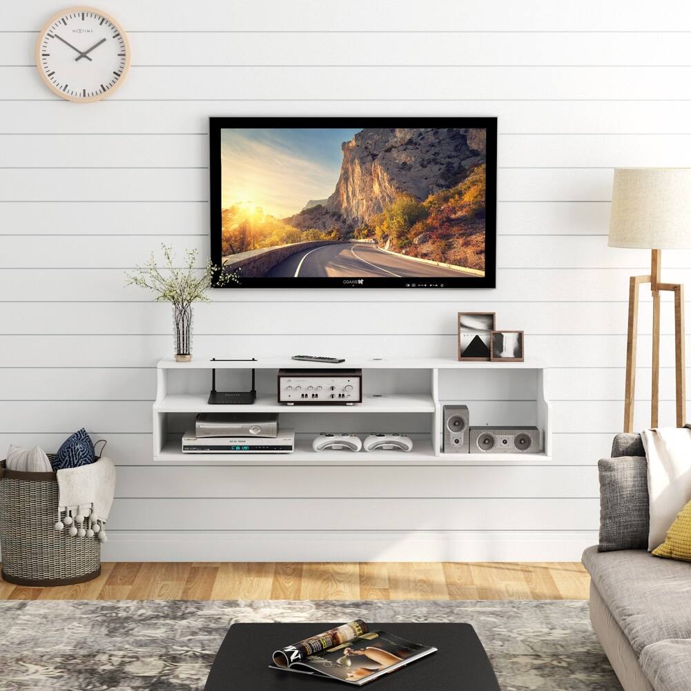 Floating Wall-mounted Media Console - Overstock - 32640282