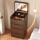 Flip-Up Mirror Vanity Desk - Compact 3-in-1 Makeup Station with Glass ...