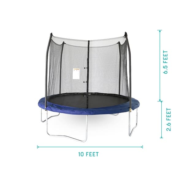 Trampolines 10 -Foot Round Trampoline and Enclosure with spring - Blue ...