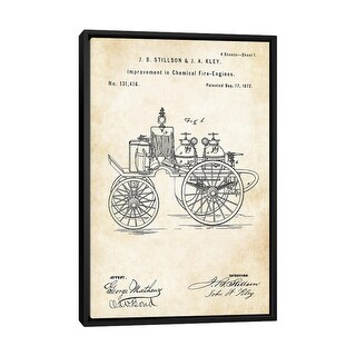 iCanvas "Early Fire Engine" by Patent77 Framed - Bed Bath & Beyond ...
