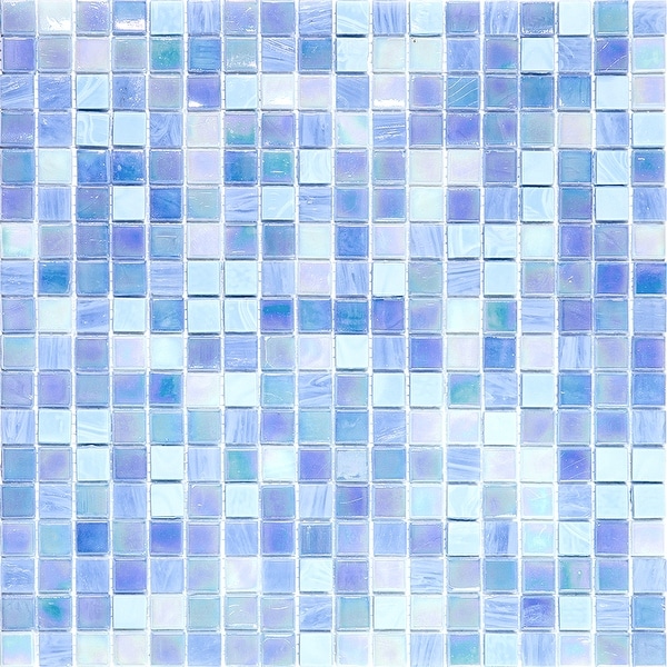 Celestial 12 in. x 12 in. Glossy Pastel Blue Glass Mosaic Wall and ...