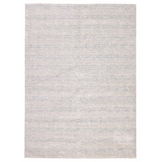 ECARPETGALLERY Hand Loomed Pearl Blue Viscose, Wool Rug - 10'1 x 13'9 ...