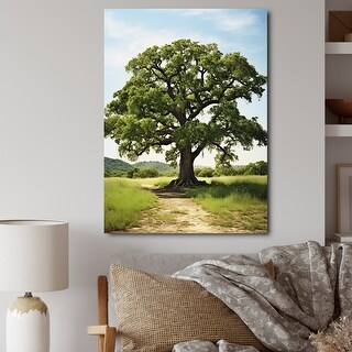 Designart "Green Trees Oak Mighty Oak" Landscape Trees Canvas Art Print ...