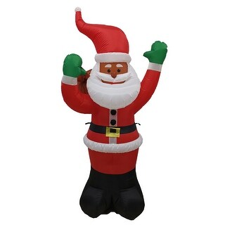 5.75' Black Santa Inflatable Outdoor Christmas Decoration Blower ...