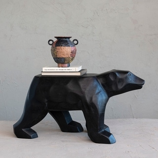 Hand-Carved Reclaimed Wood Bear Shaped Table - 36.0"L x 14.0"W x 18.0"H - Bed Bath & Beyond ...
