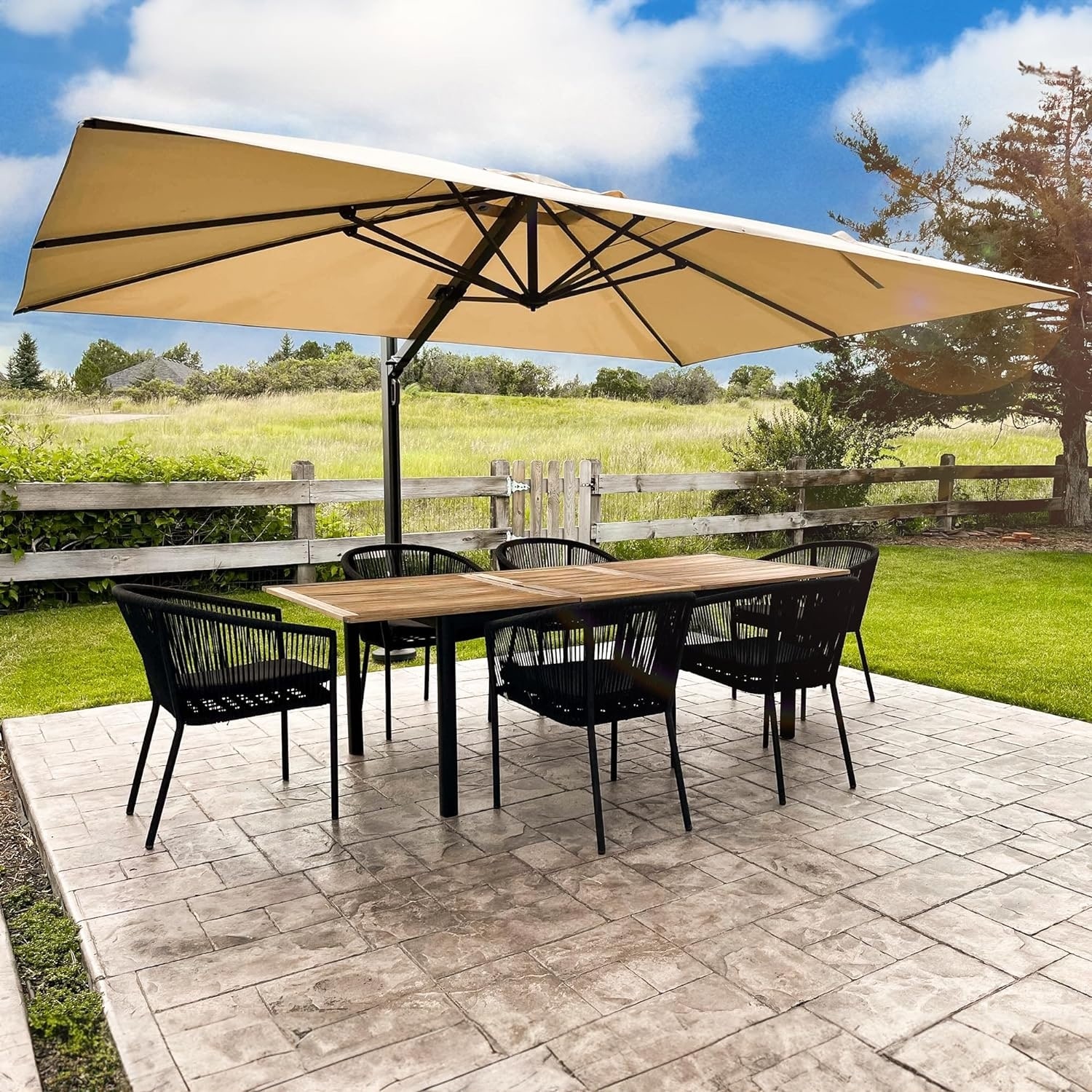 PURPLE LEAF 11ft Square Patio Cantilever Umbrella with Base - On Sale ...