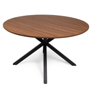 Mid-Century Modern Round Dining Room Table for 4-6 Person, Solid Metal ...