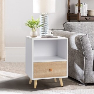 Nightstand with 1 Drawer and Short Legs,Set of 2 - Bed Bath & Beyond ...