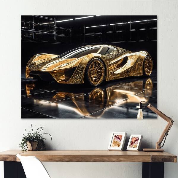 Designart "Gold And Black Iconic Car Legends Ii" Cars American Muscle ...