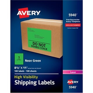 Avery® High Visibility Neon Shipping Labels - Neon Green - Bed Bath ...