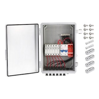 PV Combiner Box, 6 String Metal Solar Combiner Box with 15A Rated ...