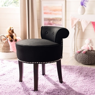 SAFAVIEH Georgia Black Vanity Stool - 18"W x 19"D x 23"H - Bed Bath ...