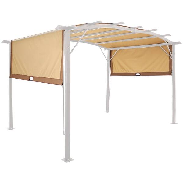 Sunnydaze 9x12 Foot Polyester Retractable Pergola Canopy Shade - Bed ...