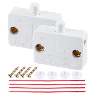2 Set Cabinet Lamp Switch AC 250V 1A Normal Close Wardrobe Touch with ...