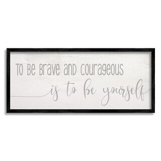 Stupell Be Brave And Courageous Encouragement Soft Grey Script Framed ...