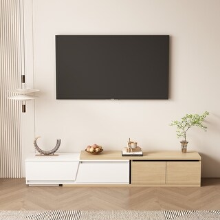 Wooden Clashing Colors Extendable Entetainemnt Center,2 drawers &doors ...