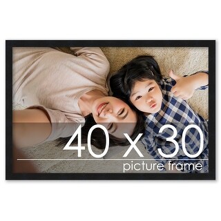 40x30 Contemporary Black Wood Picture Frame - Complete with Frame Grade ...