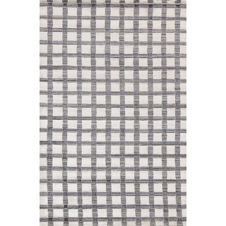 Modern Checkered Gabbeh Oriental Wool Area Rug Hand-knotted Carpet - 5 ...