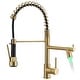 Gold Kitchen Faucet with Sprayer, Modern Single Handle Spring Gold ...