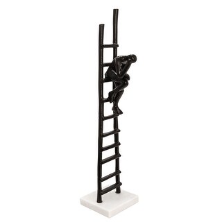 Black Ladder Sculpture, Person Sitting, , 22"H, - 5" x 5" x 22" - Bed ...