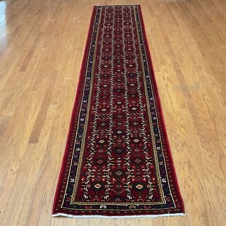 HERAT ORIENTAL Hand-knotted Persian Hamadan Wool Runner - 2'8" x 13 ...