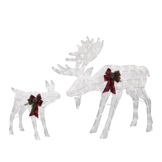 White Reindeer Family Set for Outdoor Christmas Decorations - Bed Bath ...